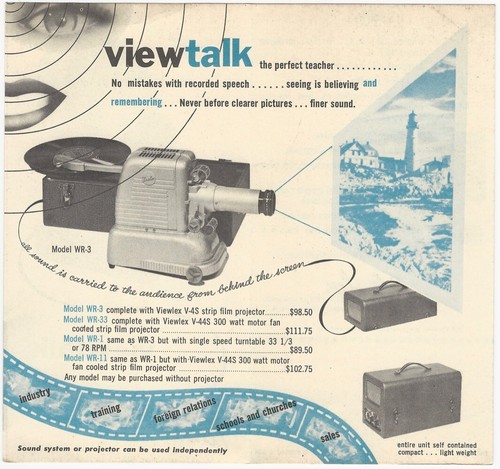 Viewlex Viewtalk Photo Slide Projector 1950s 1960s Vintage Advertising ...