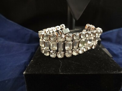 VINTAGE "ROYAL OF PITTSBURGH" IMITATION DIAMOND BRACELET 6 1/2" X 1 ...