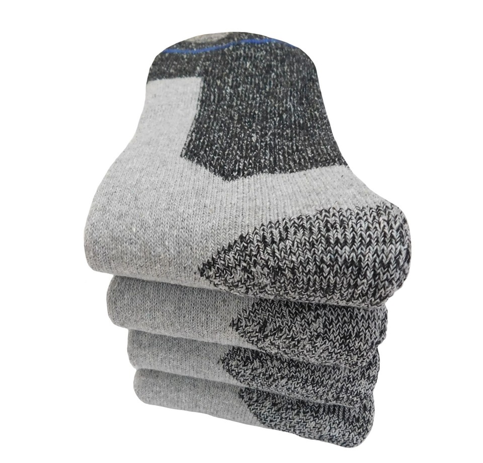 4PK LONG PREMIUM QUALITY WORK COTTON SOCKS CUSHIONED SIZE 10-13 CREW ...