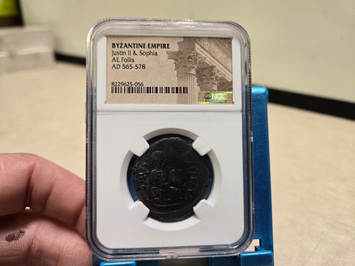 Genuine NGC Certified Ancient Byzantine Empire Coin 565-578 AD Justin ...