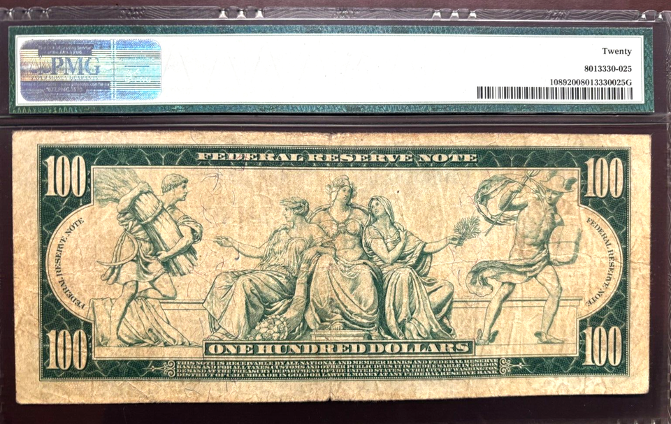 1914 $100 Fed Reserve Note FR 1089 New York Burke & Glass PMG VF 20 RARE NOTE! | eBay