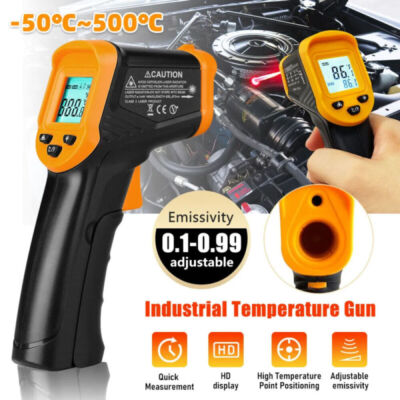 Digital Thermometer Infrared Gun IR Laser Temperature Non-Contact Meter ...