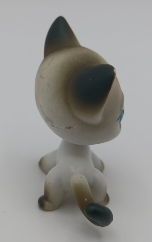 Hasbro LPS Littlest Pet Shop #5 Siamese Shorthair Cat Black White Blue ...