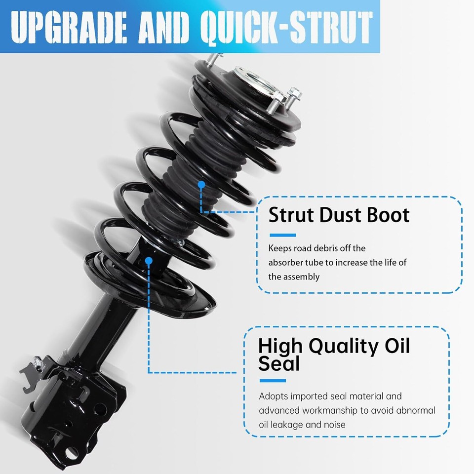 Pair Front Complete Struts Shocks & Coil Springs For 2010-2015 Toyota ...