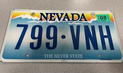 2008 Nevada License Plate - The Silver State - Single Plate | eBay