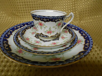ANTIQUE VINTAGE SUTHERLAND CHINA 4 PIECE TEA SET HAND PAINTED HIGHLY ...