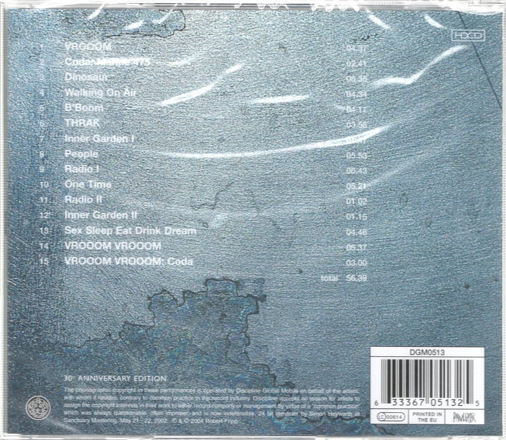 King Crimson Thrak CD Europe Discipline Global Mobile 2005 30th ...