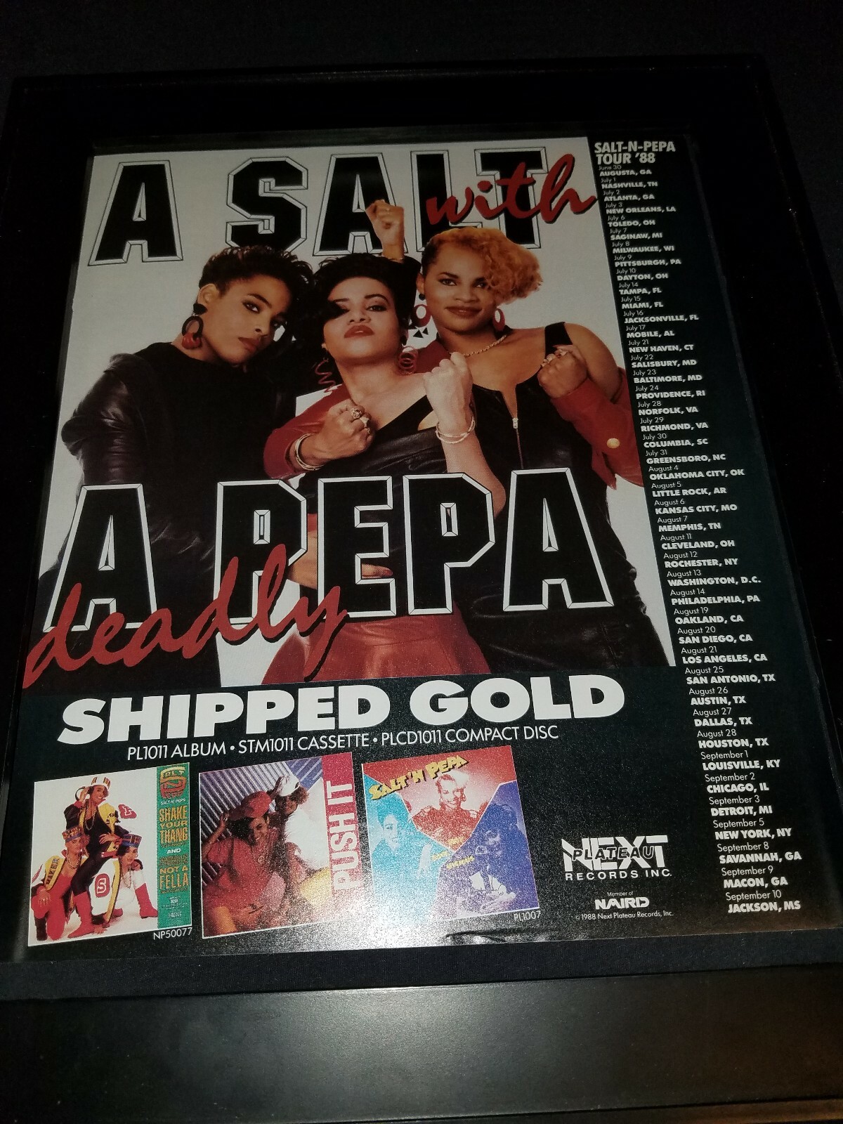 Salt-N-Pepa 1988 Tour Rare Original Promo Poster Ad Framed! | eBay