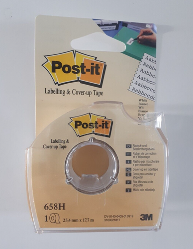 Bande de correction et masquage POST-IT 658H Blanc 25,4mmx17,7m ...