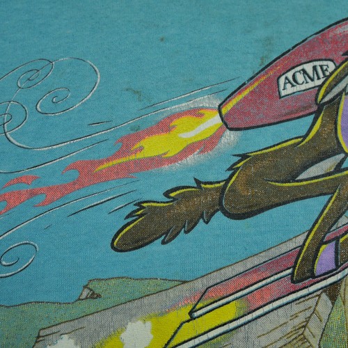 Vintage Looney Tunes Tank Top Adult Large Blue Wile E Coyote Ski Acme ...
