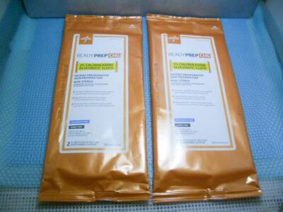 2-Pk (4 Cloths) Medline Ready Prep CHG 2% Chlorhexidine Gluconate Cloth ...