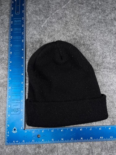 Cuff Beanie Toque Adult One Size Black Knit 100% Acrylic Outdoors Ski ...