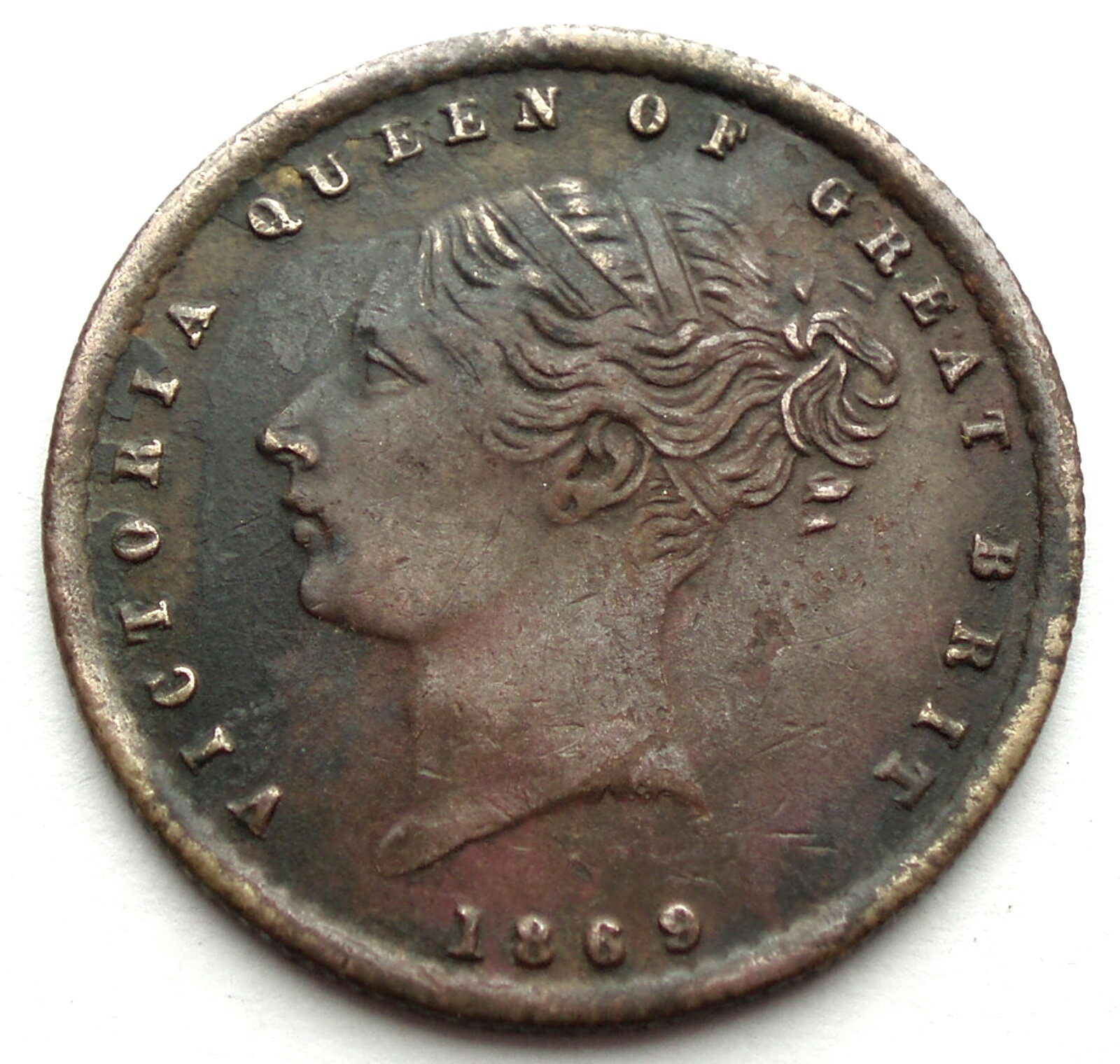 1837, VICTORIA QUEEN OF GREAT BRITAIN 1869 Token 23.5mm 3.3g Bronze ...