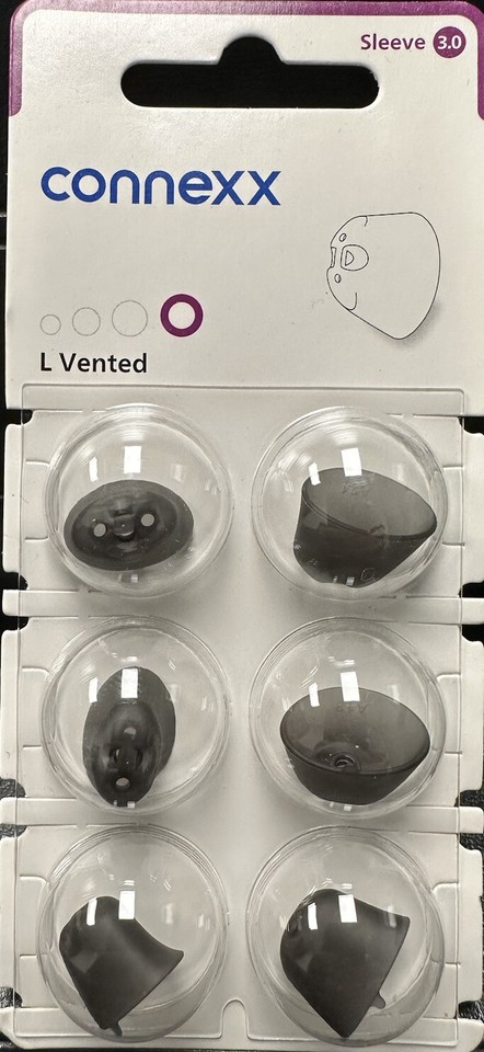 2 Pack L Vented Connexx Sleeve 3.0. Fits Signia Rexton Widex Miracle ...