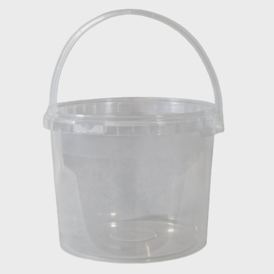 Plastic MultiPurpose Bucket Tub Container Clear w/ Lid Carry Handle 5L ...