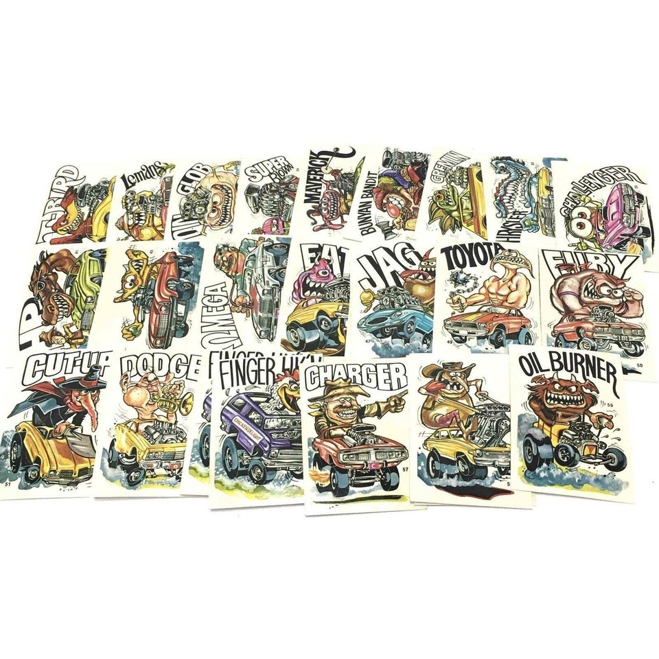 Vintage Donruss Fantastic Odd Rods Hot Rod *120* Sticker Cards Oddest ...