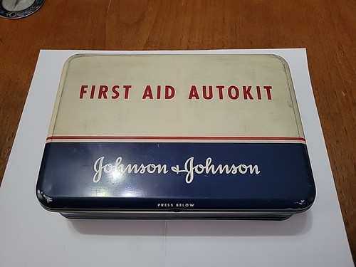Vintage 1960s Johnson & Johnson First Aid Auto Travel Kit Metal ...