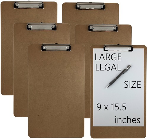 Legal Size Clipboard 9'' x 15.5'' Low Profile Clip Hardboard Single ...