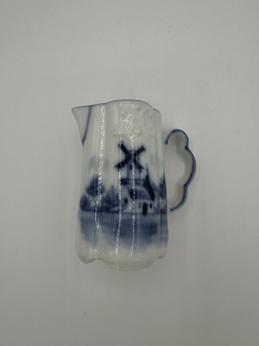 Antique Delft Blue Miniature Creamer Pitcher – Windmill Scene – Hand ...