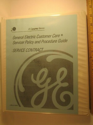 3 Ring Binder GENERAL ELECTRIC CUSTOMER CARE Service Contract 1999 [Z96 ...