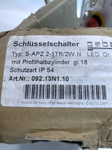 GEBA Surface Mount Keyed Wall Switch W/ Emergency E Stop Type S-APZ 2 ...