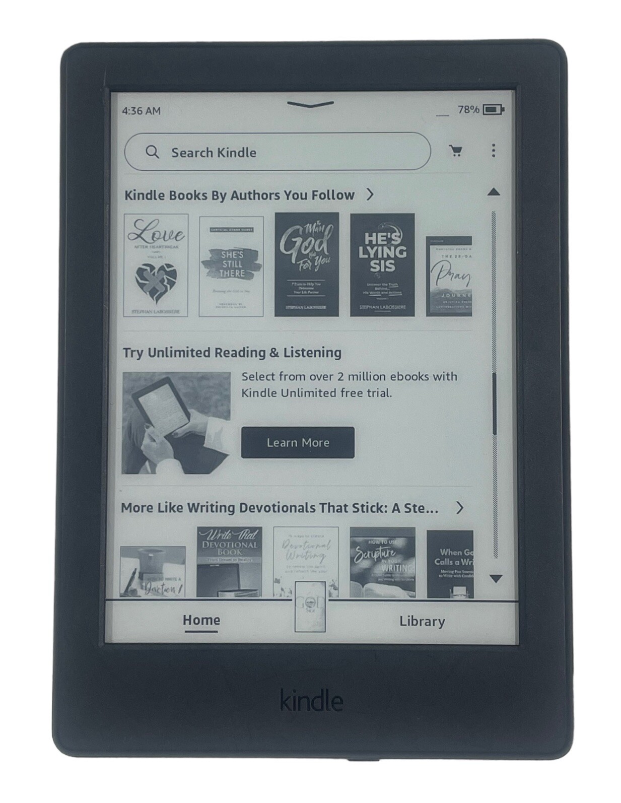 Kindle eReader 2016 8th Gen 6 inch WiFi Audible 4GB Black Excellent ...