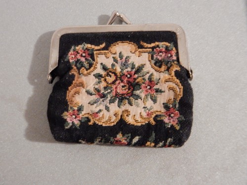 Vintage Handmade in Germany Petit Point Hand-Embroidered Change Purse ...