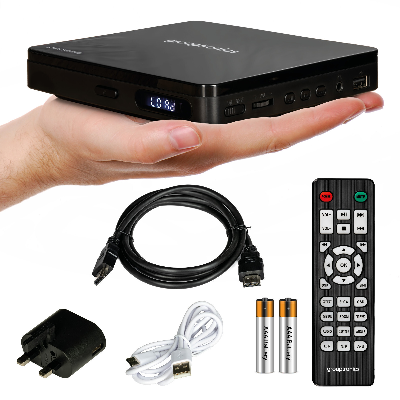 DVD Player Mini Multi Region HDMI Powered From USB or Mains 1080p GT ...