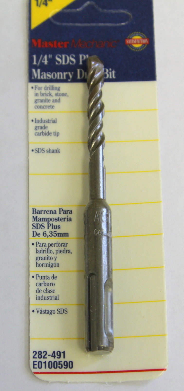 (5) Master Mechanic Industrial 1/2" SDS Plus Masonry Carbide Bit 282 ...