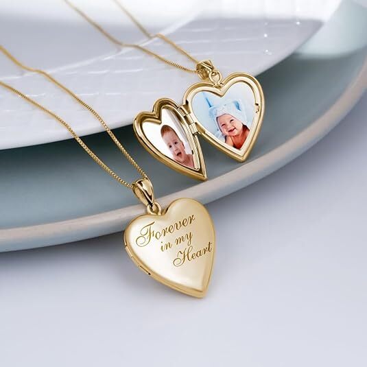 Forever In My Heart Locket Necklace for Women That Hold Personalized ...