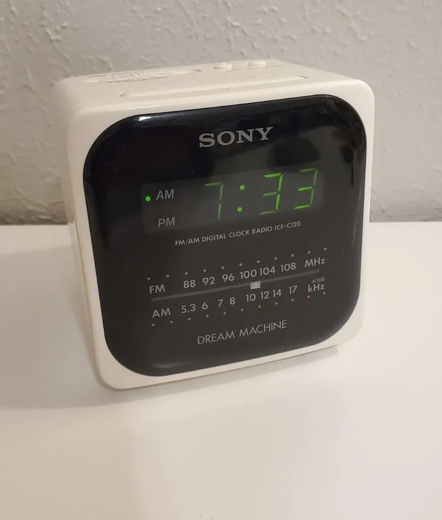 Sony Cube Dream Machine Clock Radio White Works | eBay