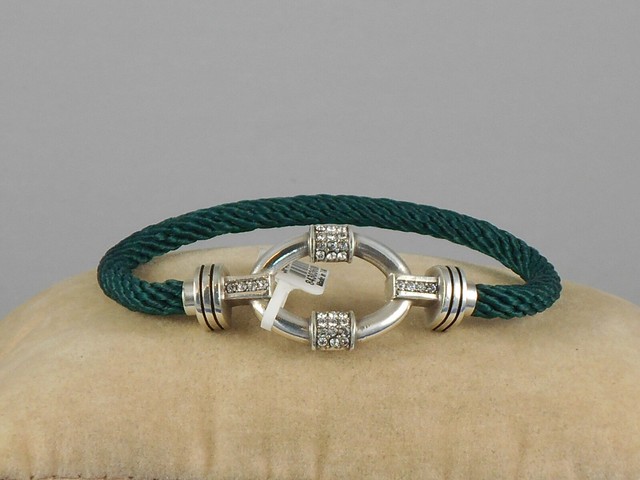 Brighton COLOR CLIQUE Turquoise White Cord MERIDIAN Ornament Bracelet S ...