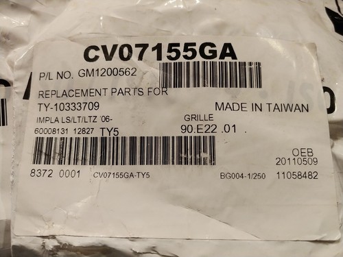 GM1200562OE NEW Grille Fits 2006-2011 Chevrolet Impala | eBay