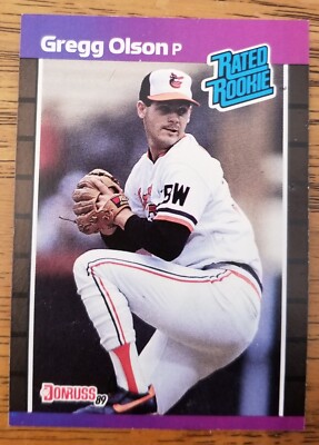 GREGG OLSON Baltimore Orioles 1989 Donruss Baseball Card #46 RATED ...