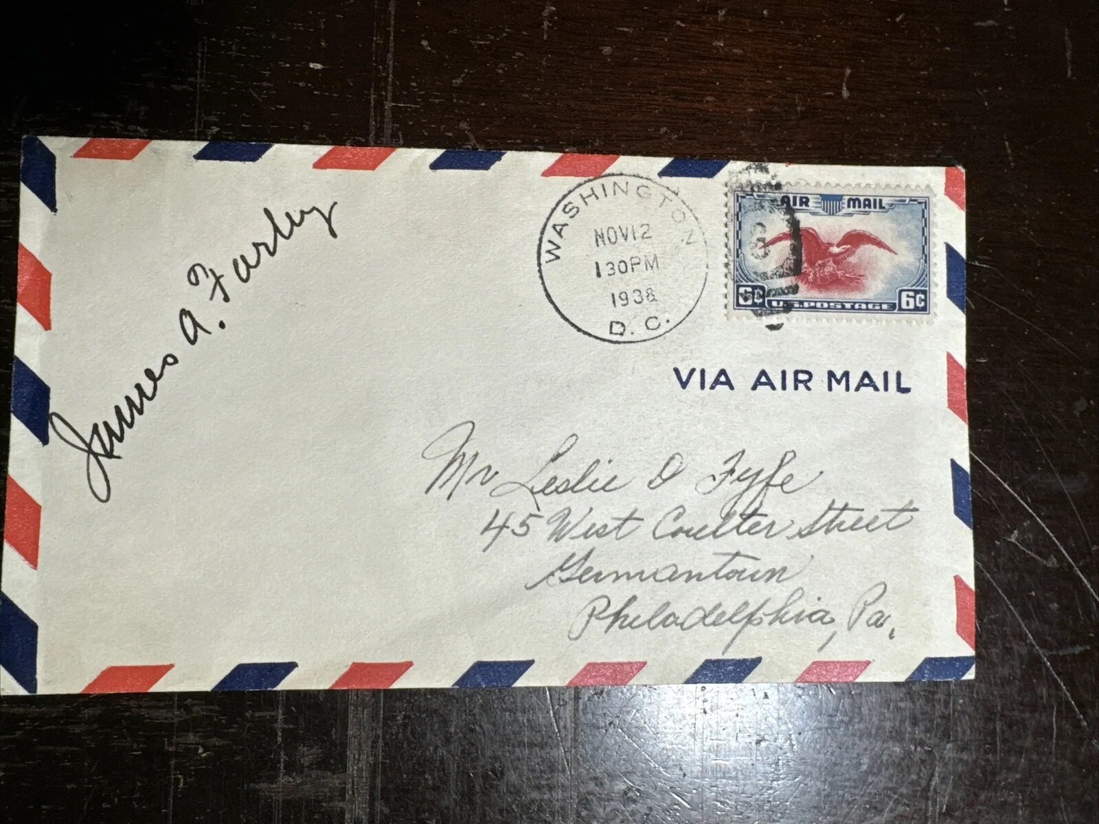 1938 Postmaster General James Farley Signed Cover 130-34 | eBay