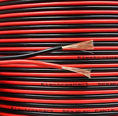 5m Red Black Speaker Cable 2 x 1mm2 89 Strand Wire for Audio HiFi ...