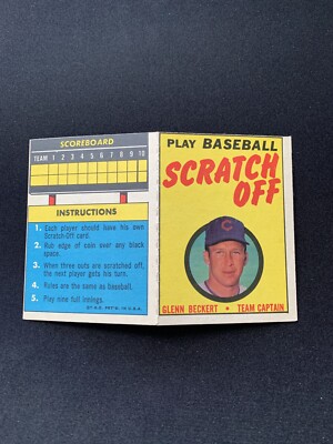 1970 Topps Scratch Off Baseball Card Glenn Beckert Unscratched | eBay