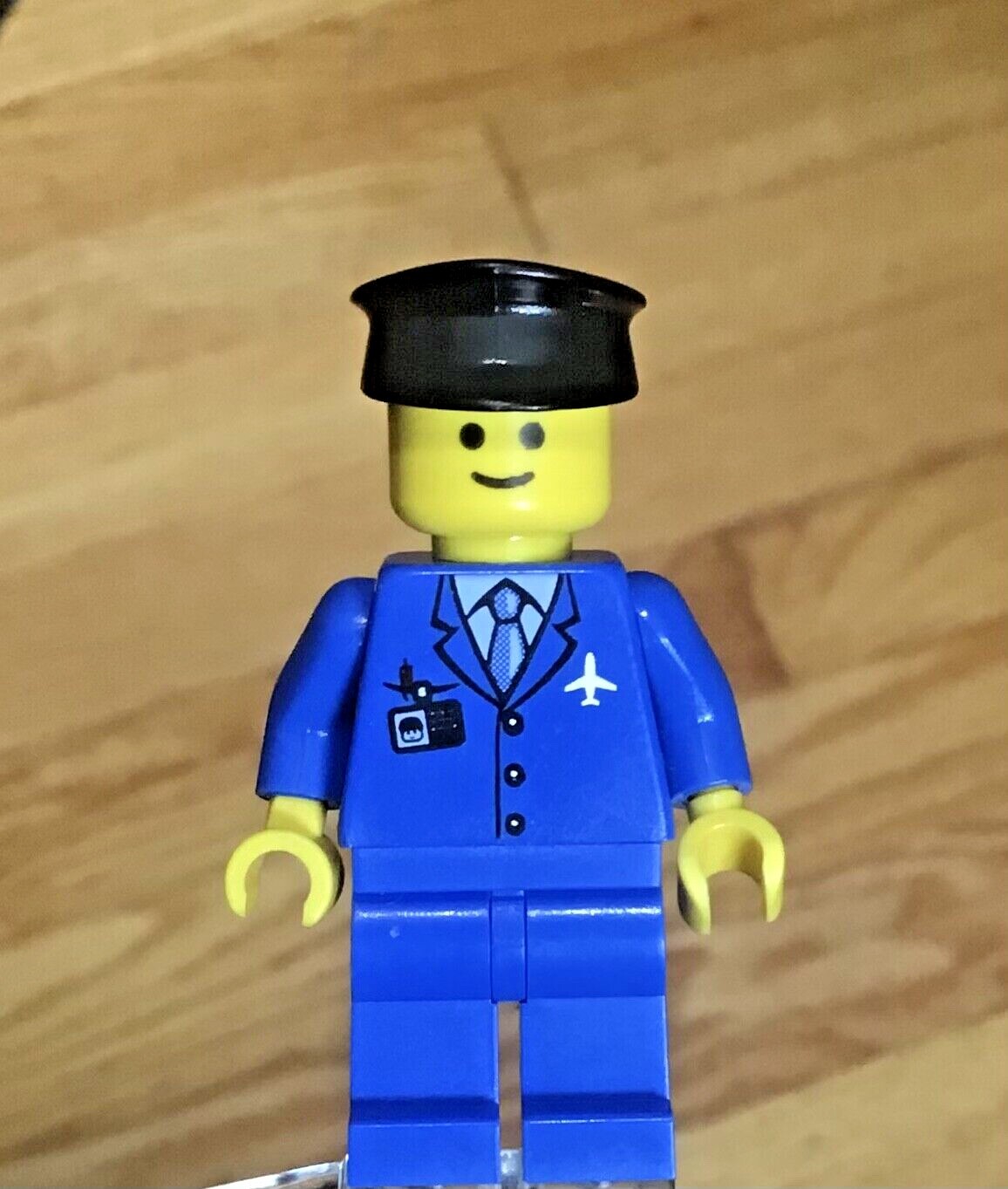 LEGO Airline Pilot Blue Suit with Black Hat Classic Head | eBay