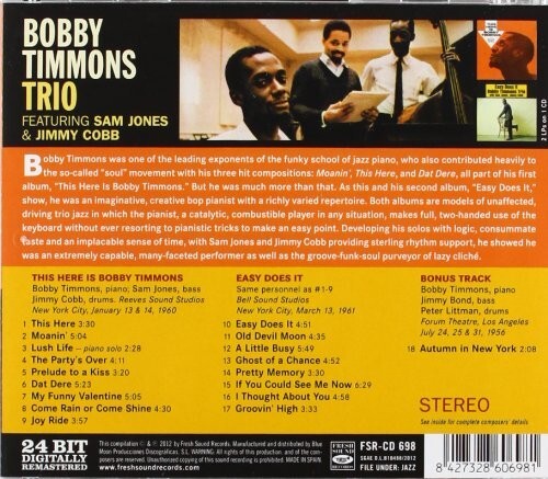 Bobby Timmons This Here Is Bobby Timmons + Easy Does It (CD) | eBay