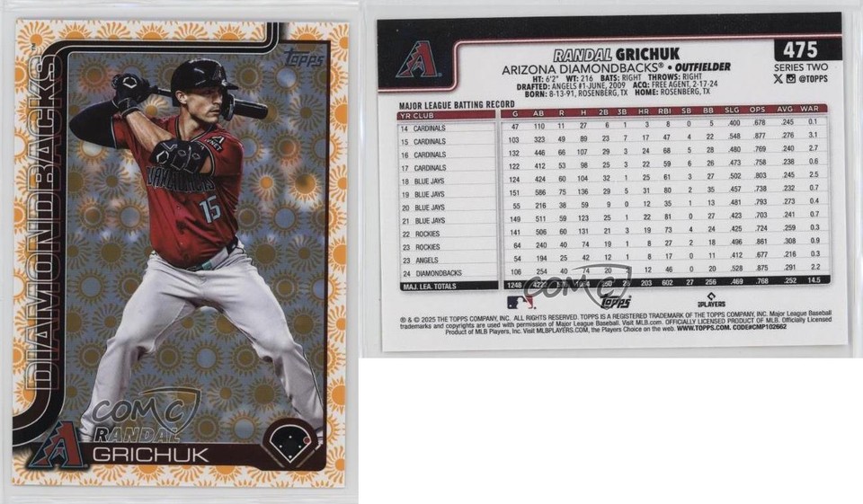 2025 Topps Series 2 Holiday Randal Grichuk #475 4g8 | eBay UK