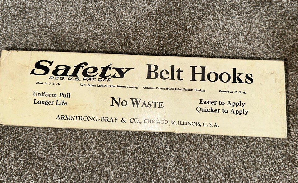 Clipper Belt Lacing Co Carded Belt Lacing Hooks, Tool, w/ Bamboo rods ...