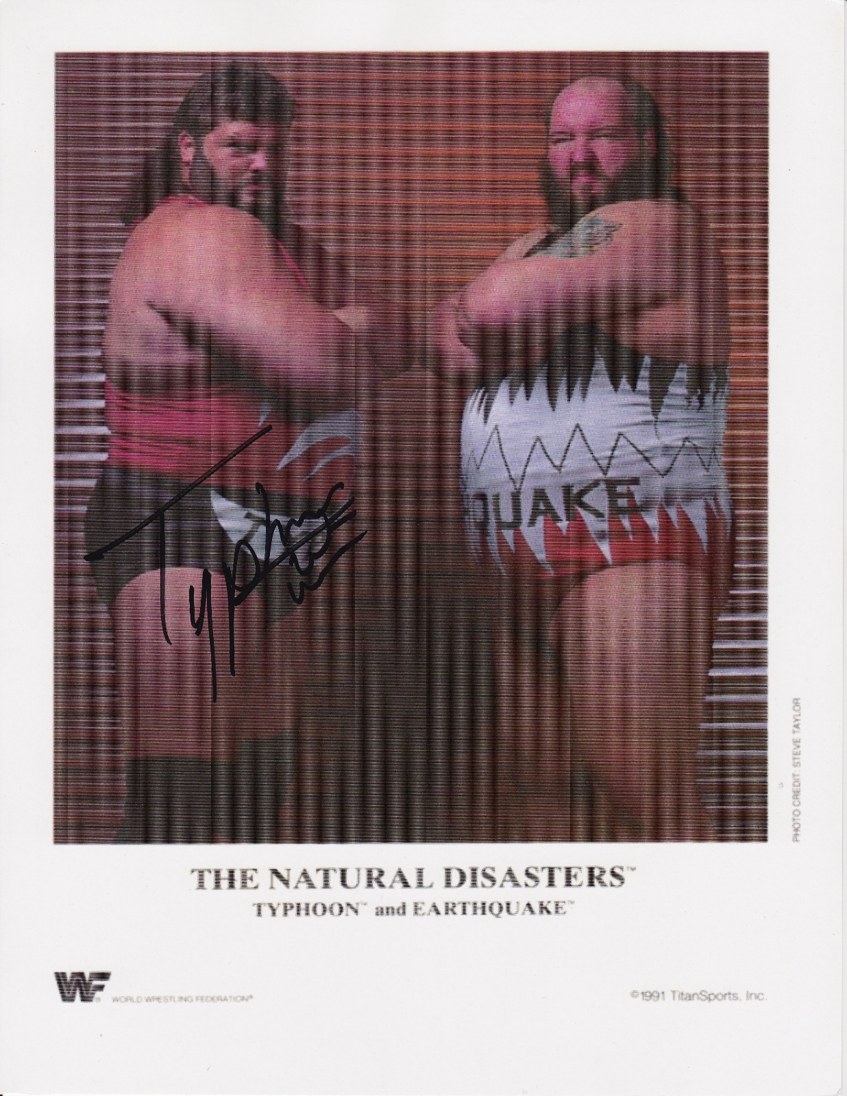 Typhoon Autographed Signed 8x10 WWF Promo Photo Earthquake WWE Wrestler ...