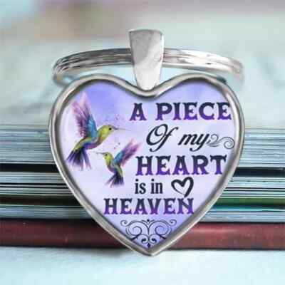Hummingbird Purple Heart Shaped Keychain | eBay