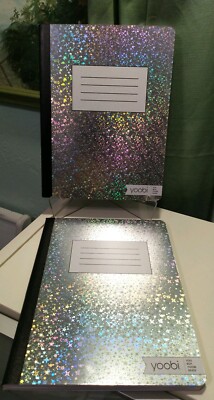 Lot 2 YOOBI stars iridescent Composition Book Notebook Journals School ...