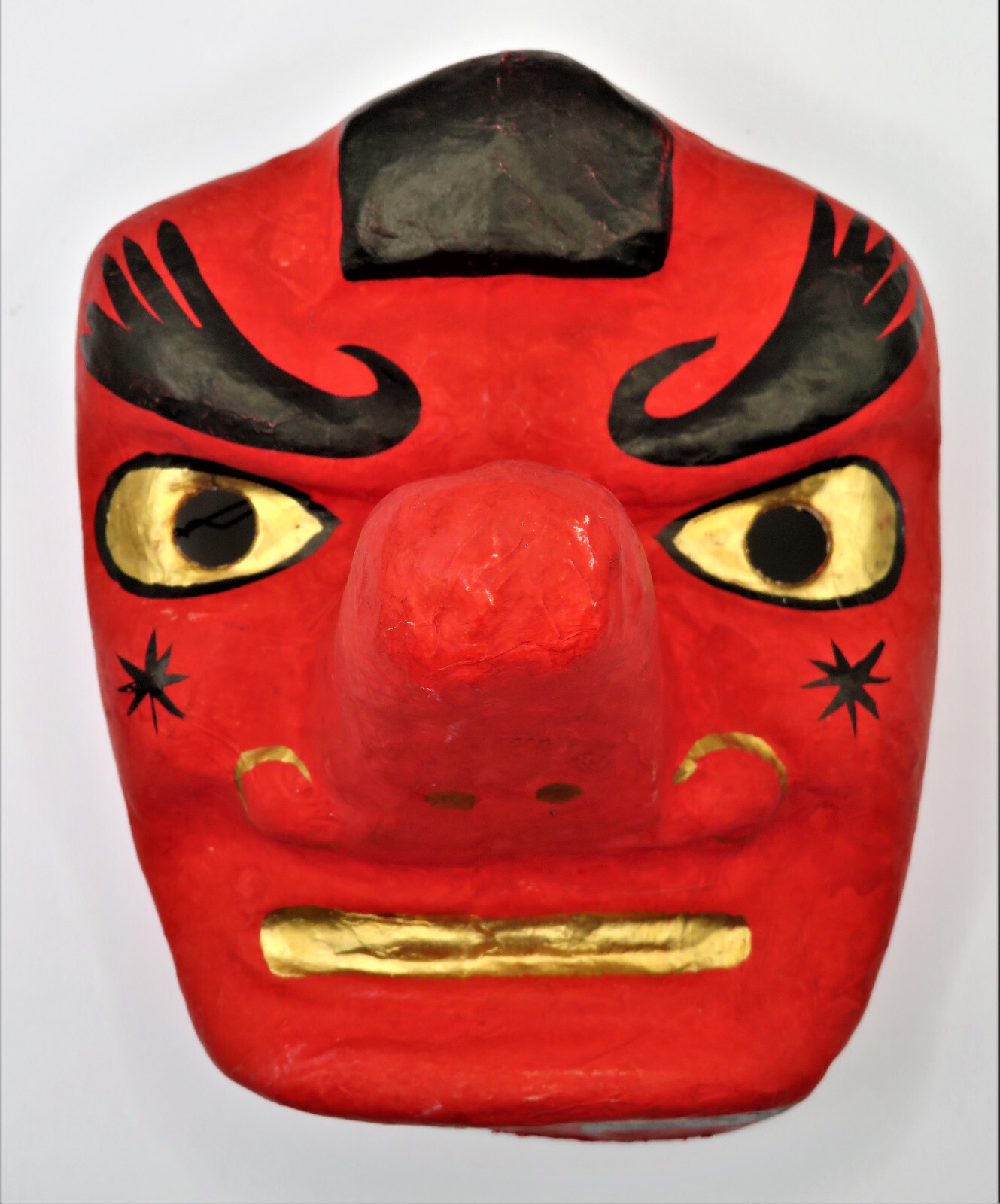 Vintage RED Devil Japanese Halloween Face Mask Wall H… - Gem