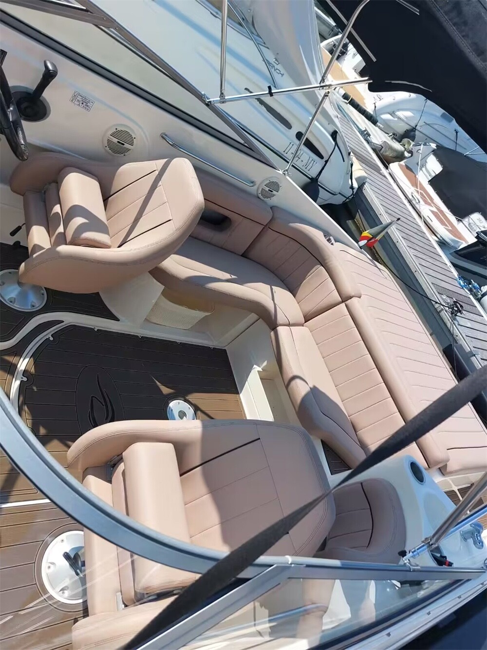 2004 Rinker 232 Swim Platform Cockpit Pad Boat EVA Foam Faux Teak Deck ...