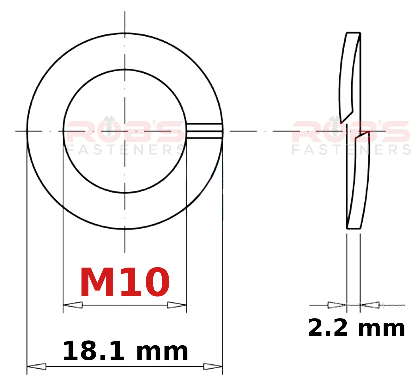 SPRING WASHERS RECTANGULAR COIL LOCK METRIC BRIGHT ZINC PLATED DIN 127B ...