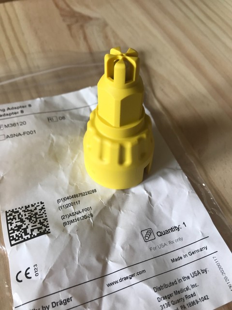 Dräger Quik Fil Drainage Adapter Sevofluran Sevo Sevorane Ablaßadapter ...