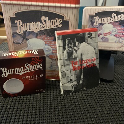 Retro Vintage Burma-Shave Personna Shaving Mug Brush & Soap Set Kit Tin ...
