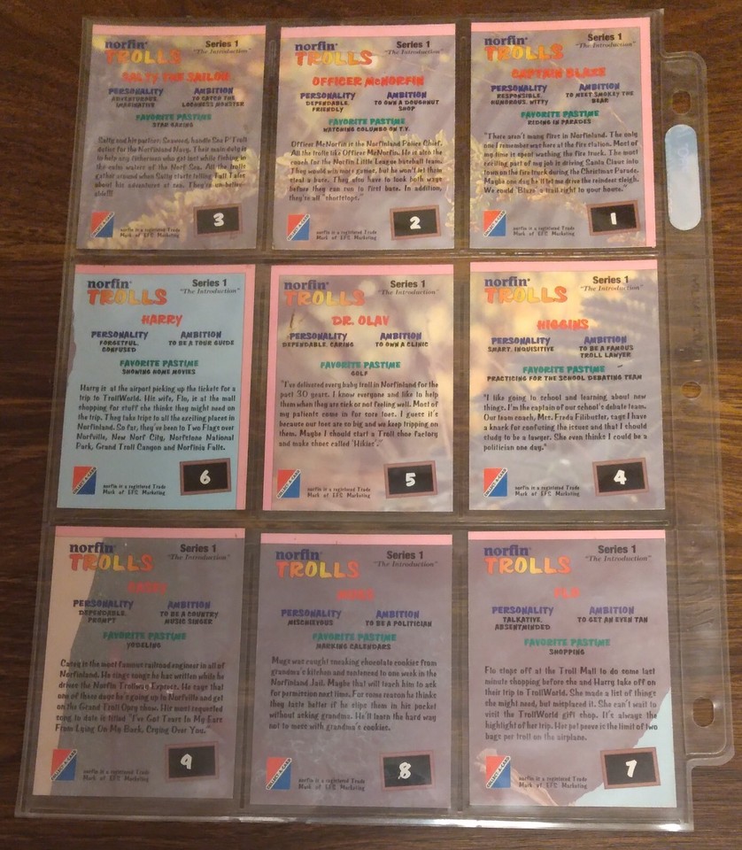 Norfin Collectible Troll Cards #1-9 | eBay